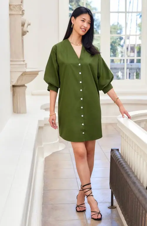 Karen Kane Button-up Cotton Shirtdress