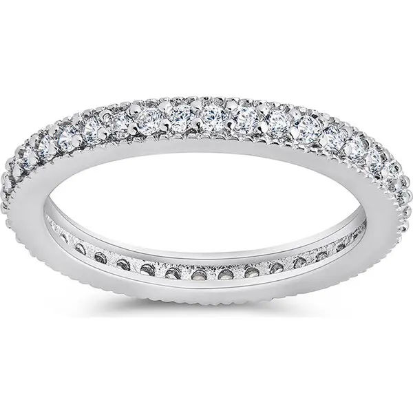 Sterling Forever 14k -plated Cubic Zirconia Band Ring - Silver/clear