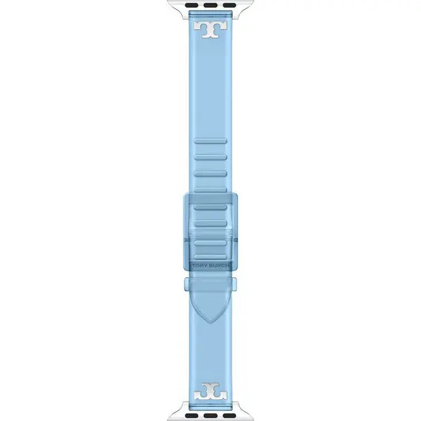 Tory Burch The Single T Jelly 16mm Apple Watch® Watchband - Blue