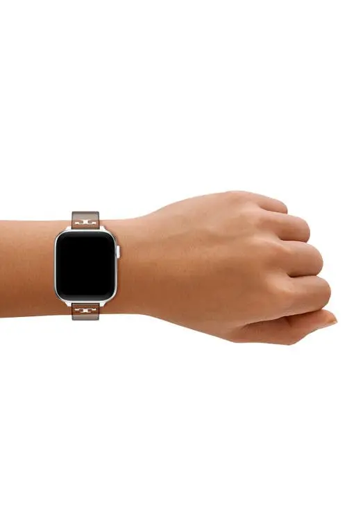 Tory Burch The Single T Jelly 16mm Apple Watch Band - Brown