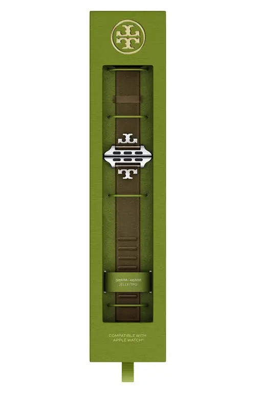 Tory Burch The Single T Jelly 16mm Apple Watch Band - Brown