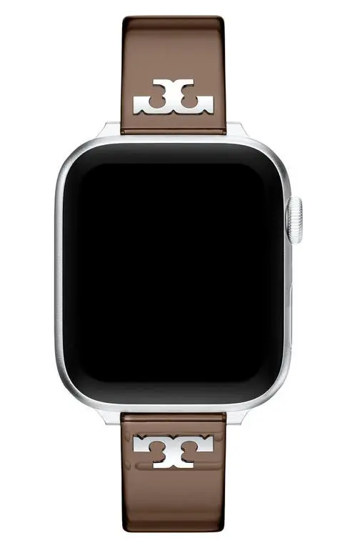 Tory Burch The Single T Jelly 16mm Apple Watch Band - Brown