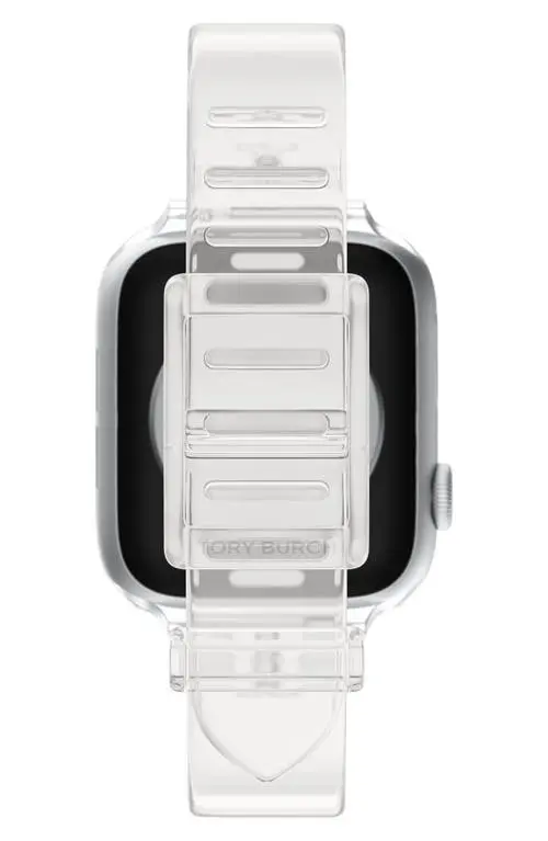 Tory Burch The Single T Jelly 16mm Apple Watch Band - Clear