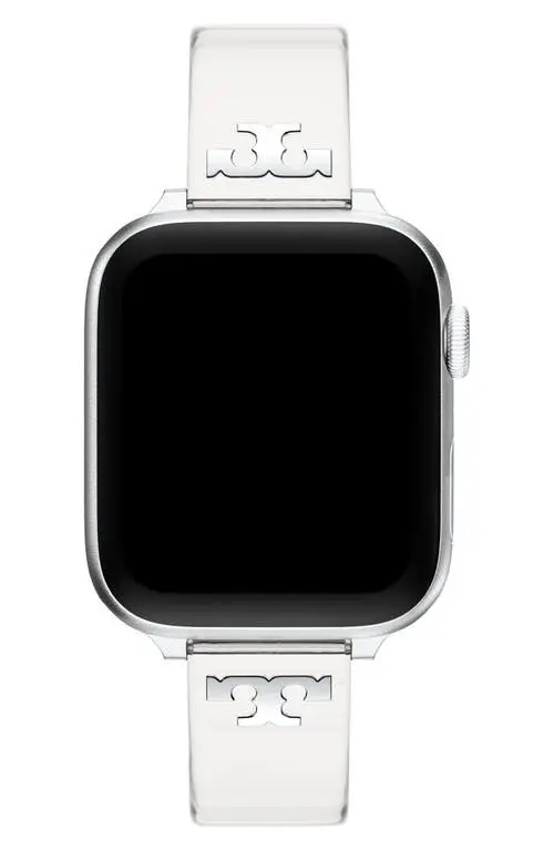 Tory Burch The Single T Jelly 16mm Apple Watch Band - Clear