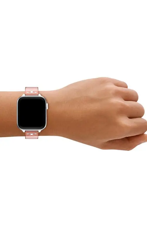 Tory Burch The Single T Jelly 16mm Apple Watch Band - Pink