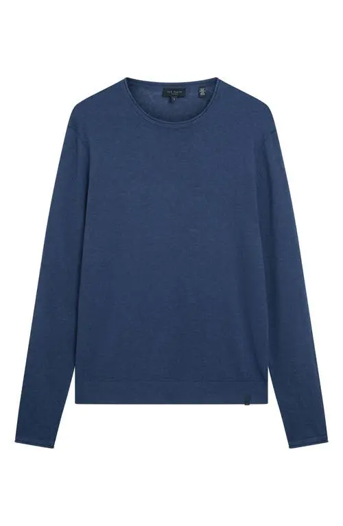 Ted Baker London Yaen Textured Long Sleeve T-shirt - Mid-navy