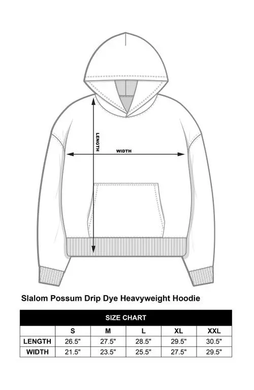 VARDAGEN Slalom Possum Drip Dye Heavyweight Hoodie