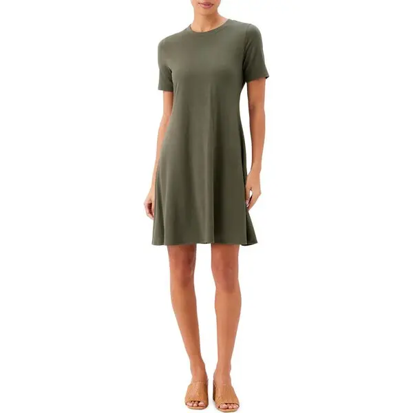 Karen Kane A-line Jersey Minidress - Olive