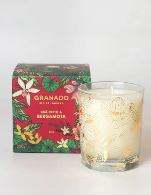 GRANADO Chá Preto E Bergamota Scented Candle - Clear