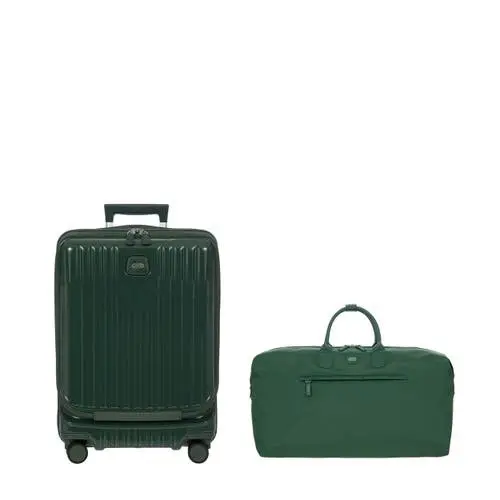65460 Positano 2 Piece Set 21" Carry On Expandable Spinner W/pocket & 22" Deluxe Duffle - Emerald