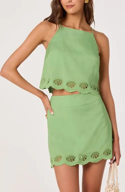 Astr The Label Taniya Embroidered Eyelet Skirt