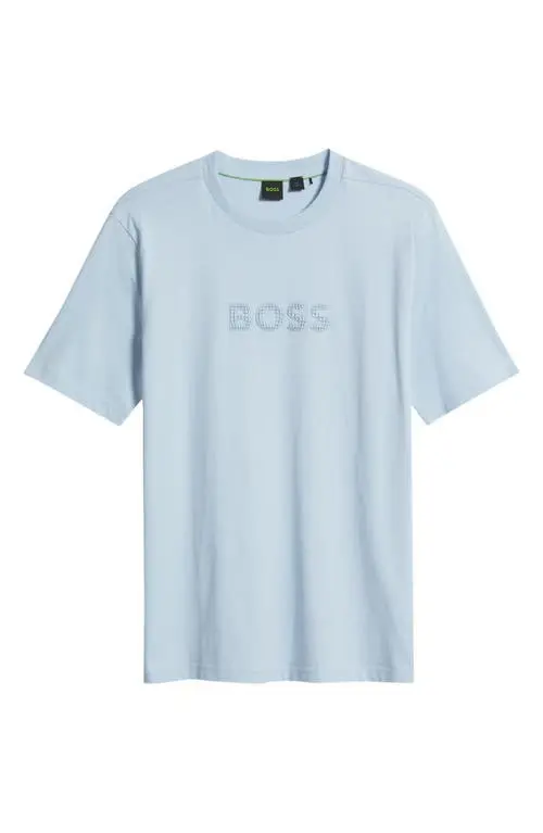 BOSS Terrace Logo Cotton Graphic T-shirt - Open Blue