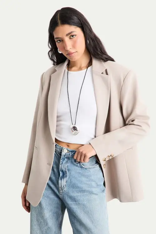 WAREHOUSE Oversized Single Breasted Blazer