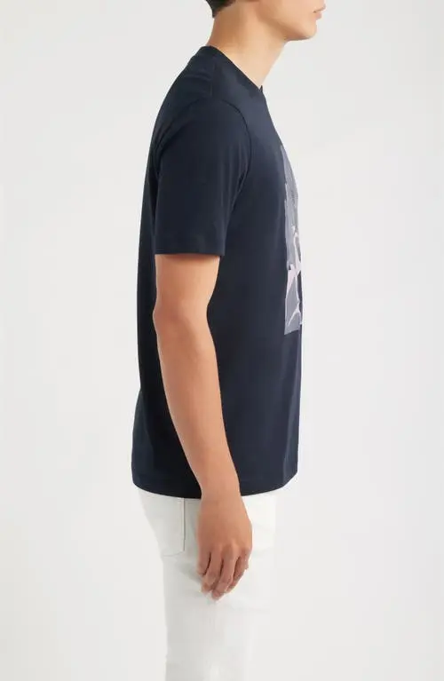 BOSS Thompson Graphic Cotton T-shirt - Dark Blue