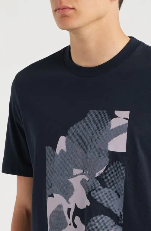 BOSS Thompson Graphic Cotton T-shirt - Dark Blue