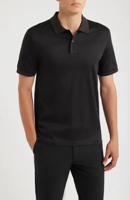 BOSS Phillipson Mercerized Cotton Polo - Black