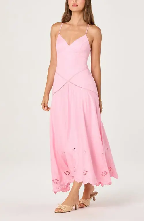 Astr The Label Lainey Linen Blend Dress - Pink