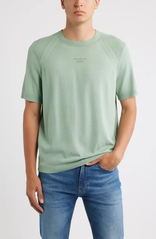 BOSS Porsche Spirit 70 Logo Short Sleeve Sweater - Light Green
