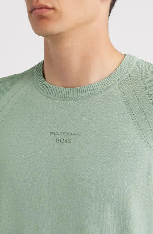 BOSS Porsche Spirit 70 Logo Short Sleeve Sweater - Light Green