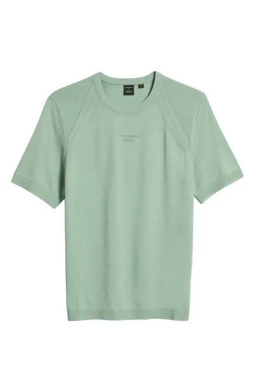 BOSS Porsche Spirit 70 Logo Short Sleeve Sweater - Light Green