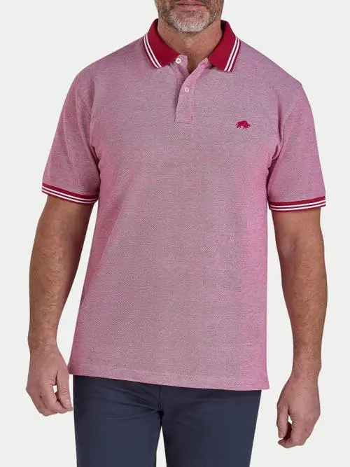 RAGING BULL Tipped Pique Polo Shirt