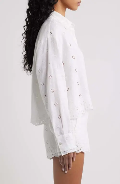 LoveShackFancy Delano Eyelet Linen Shirt