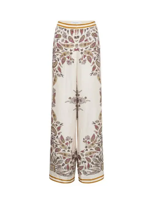 22535459 High-waist Wide-leg Trousers With Handkerchief Print