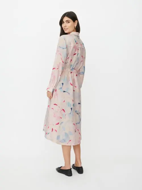 MASAI COPENHAGEN Manova Floral Print Midi Shirt Dress