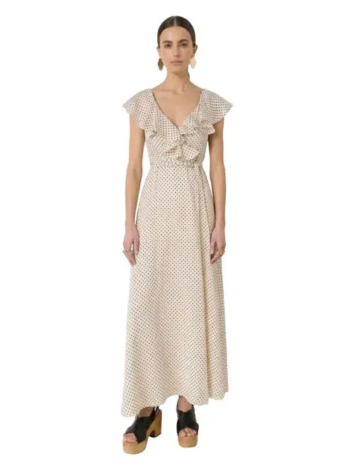 22535459 Ruffled V-neck Maxi Dress