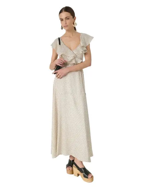 22535459 Ruffled V-neck Maxi Dress