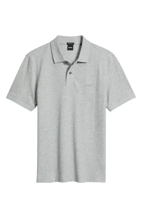 BOSS Pallas Cotton Piqué Polo - Open Grey