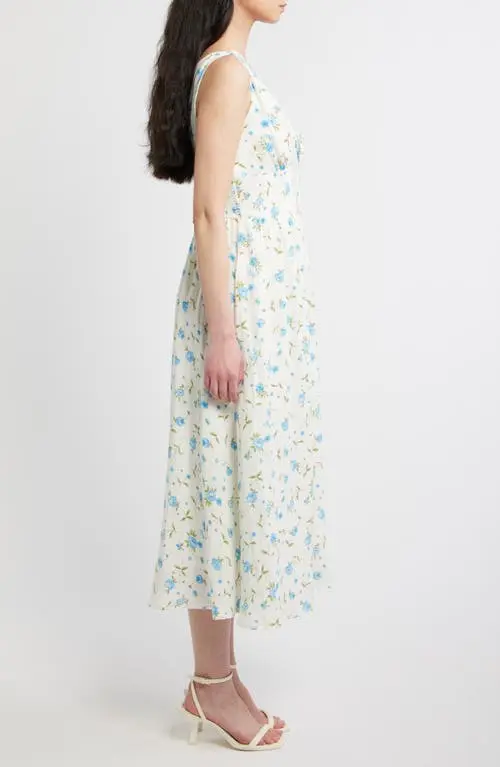 BLU PEPPER Sleeveless Floral Print Midi Dress