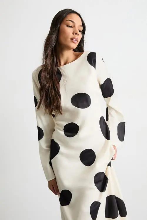 WAREHOUSE Polka Dot Maxi Dress
