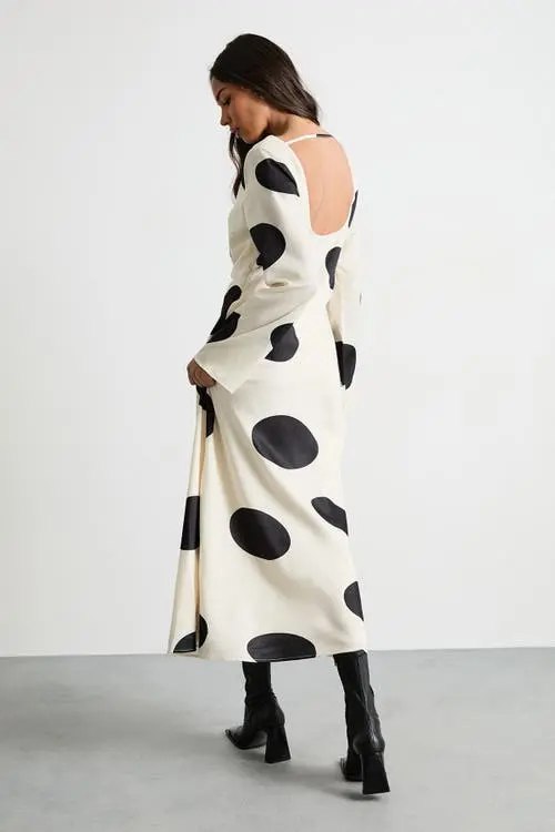 WAREHOUSE Polka Dot Maxi Dress