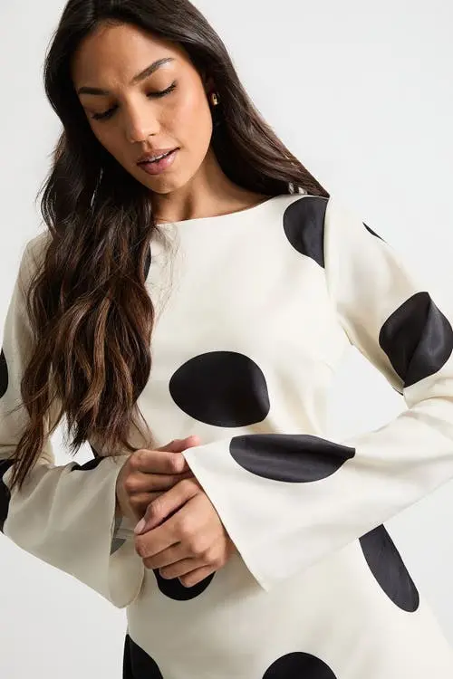 WAREHOUSE Polka Dot Maxi Dress
