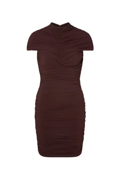MALINA Loana Draped Chiffon Mini Dress