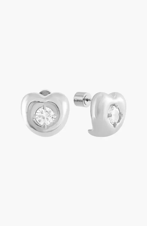 JOIANA JEWELRY Lila Bubble Hearts Earrings - White Silver