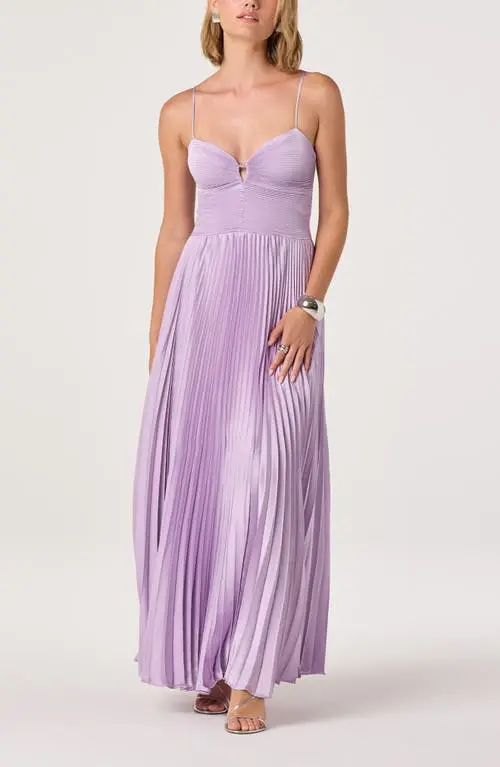Astr The Label Alaia Pleat Evening Gown - Lilac