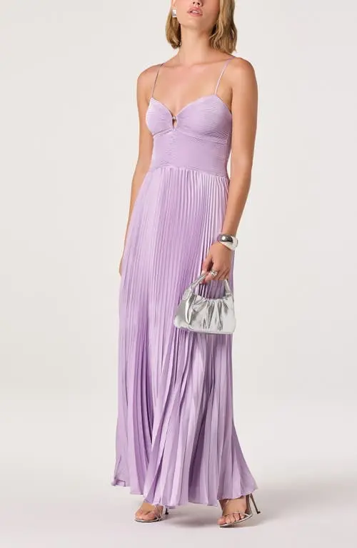 Astr The Label Alaia Pleat Evening Gown - Lilac