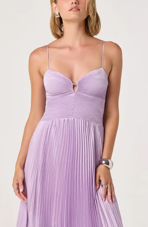 Astr The Label Alaia Pleat Evening Gown - Lilac