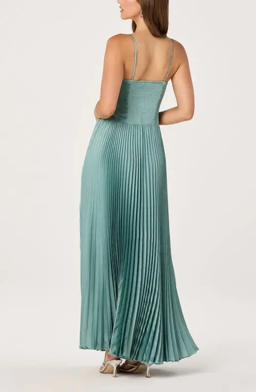 Astr The Label Alaia Pleated Evening Gown With Front Cutout