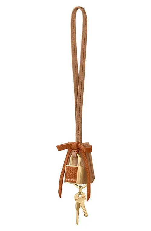 MAISON DE SABRE The Bow Padlock Charm - Sandstone Pecan