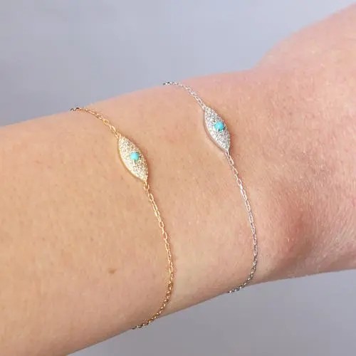THE LOVERY FINE JEWELRY 18k Gold Evil Eye Diamond And Bracelet