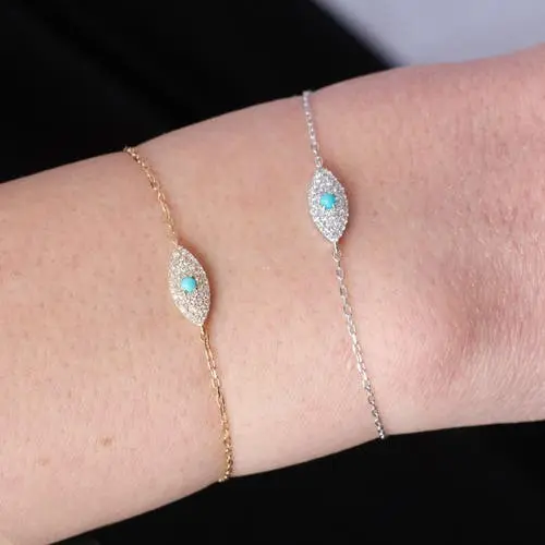 THE LOVERY FINE JEWELRY 18k Gold Evil Eye Diamond And Bracelet
