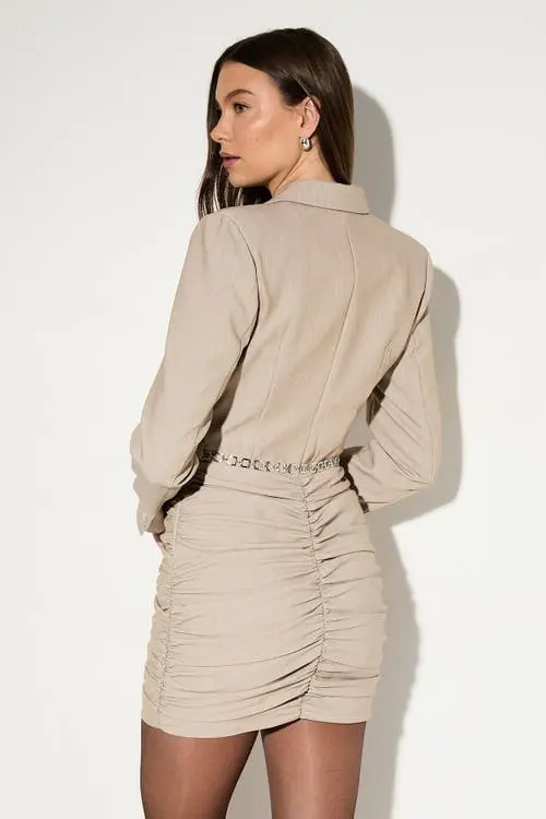 MISSPAP Tailored Chain Belted Mini Dress