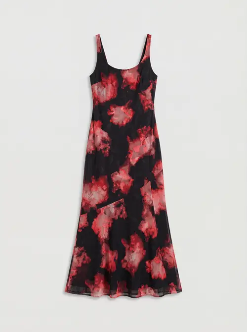 MISSPAP Burnout Scoop Neck Bias Maxi Dress