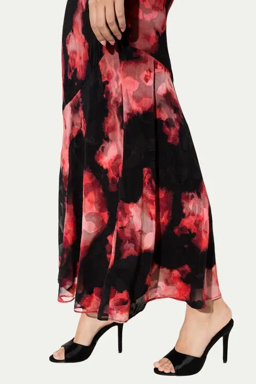 MISSPAP Burnout Scoop Neck Bias Maxi Dress