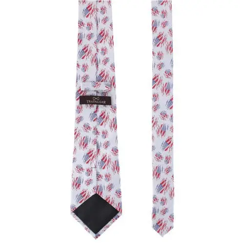 Trafalgar Stars & Stripes Secret Silk Novelty Necktie - Silver