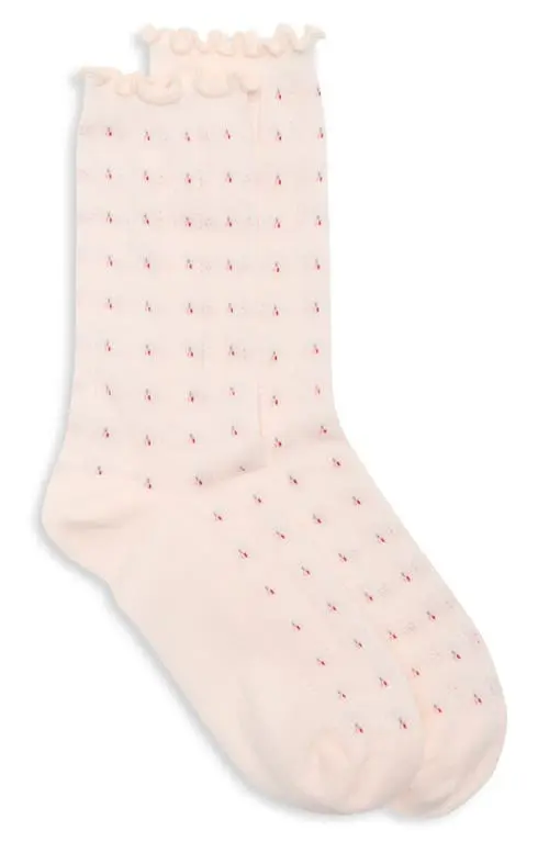 CASA CLARA Margot Pointelle Crew Socks