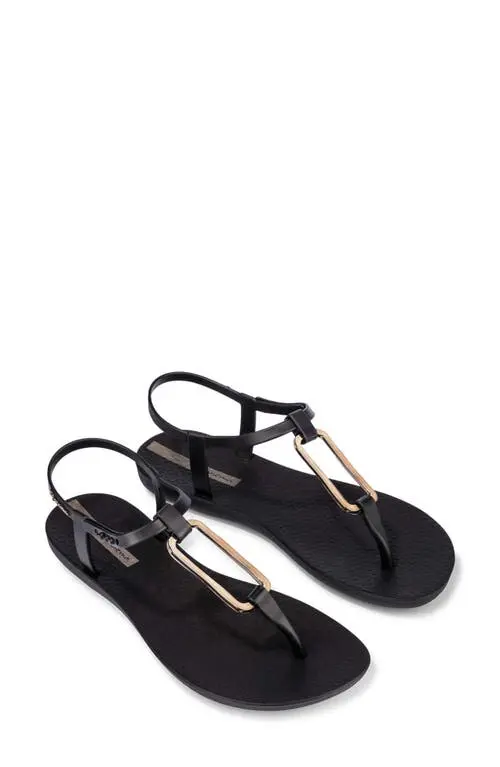 Ipanema Clas Modern Water-resistant Ankle Strap Sandal - Black/gold